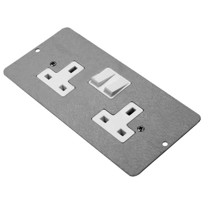 Powertel Telecom & Trade - 13 Amp Twin Plate for Contractors Floor Box