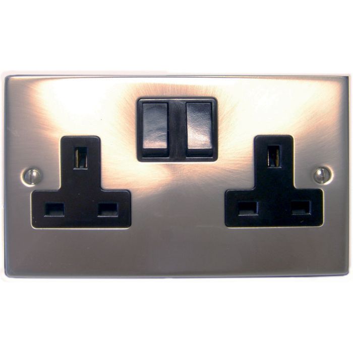 Powertel Telecom & Trade - 2 Gang Socket Outlet Chrome