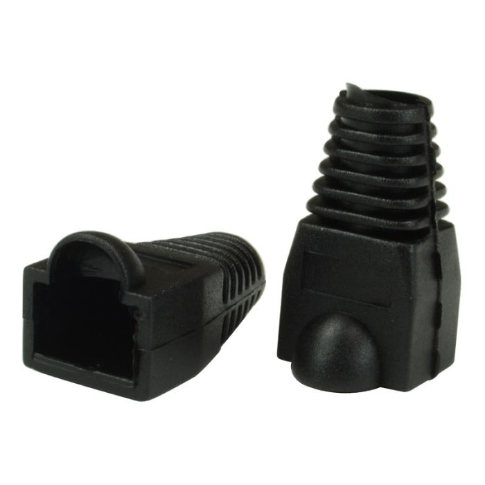 Powertel Telecom & Trade - Black Cat6 RJ45 Cable Relief Boot Pk 100