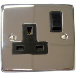 Powertel Telecom & Trade - 1 Gang Socket Outlet Satin Chrome