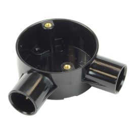 Powertel Telecom & Trade - Round PVC Conduit Black 25mm Angle Box 3MRB4BK