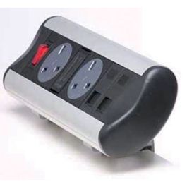 Powertel Telecom & Trade - Power and Data Desk Units - 2 Power/4 Data